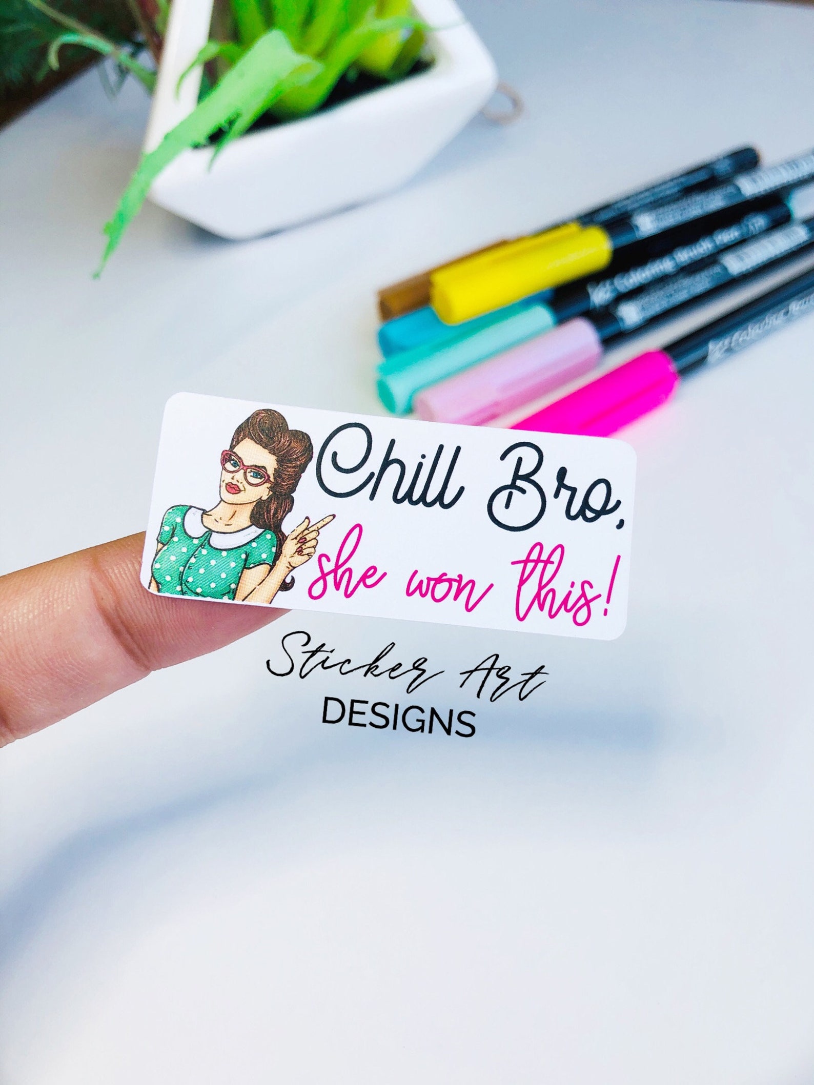 27 Chill Bro She Won This Stickers Happy Mail Label Funny | Etsy