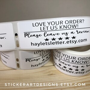 Leave Us a Review Stickers, Etsy Review Reminder, Etsy Review Stickers ...