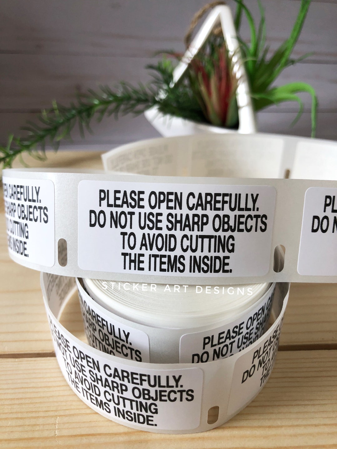 Please Open Carefully Stickers, Business Labels, Custom Logo Business ...