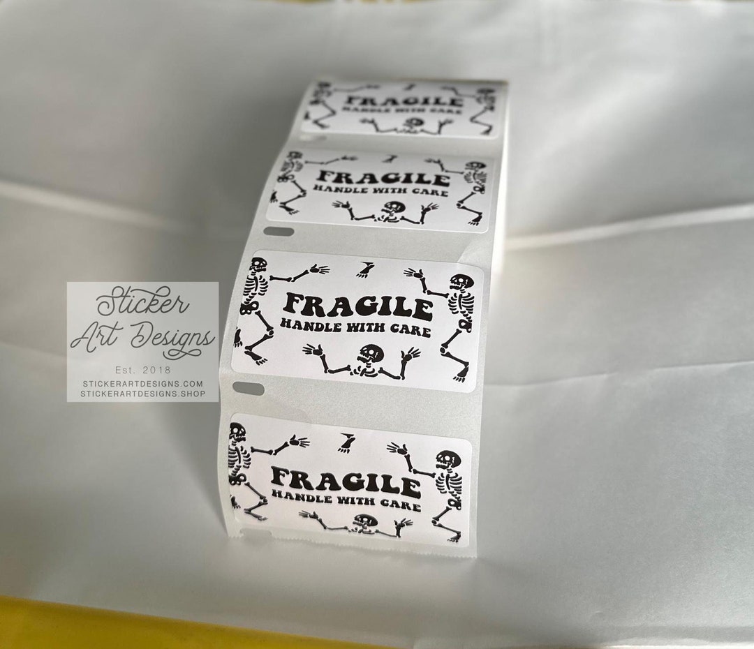 100/150/200 FRAGILE Stickers, Handle With Care Labels, Happy Mail ...