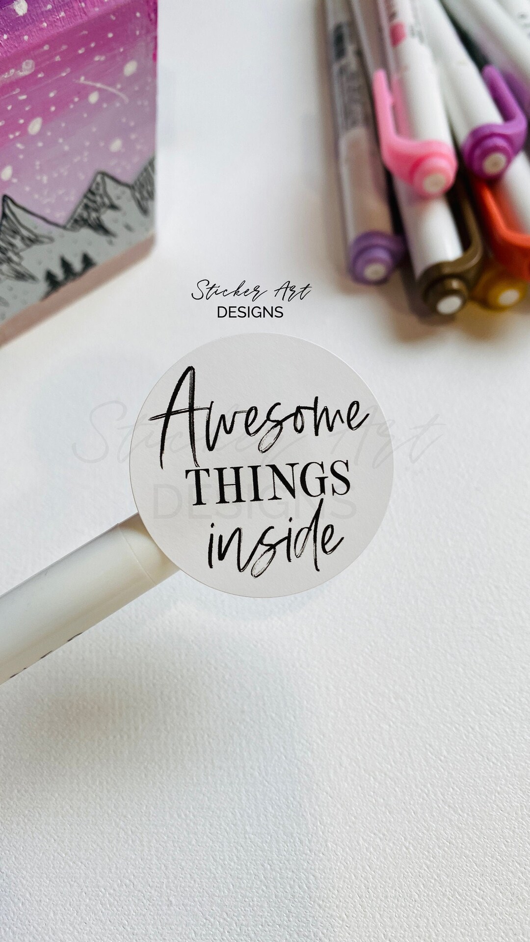 63 1" Awesome Things Inside Labels, Small Business Stickers, Happy Mail ...