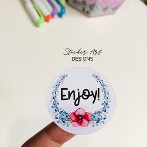30 Enjoy Stickers, Thank You for Shopping Handmade Stickers, Wedding ...