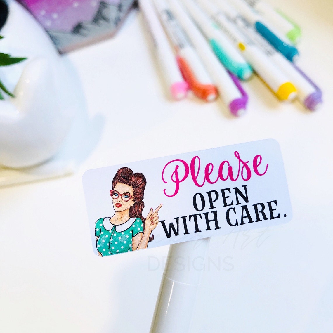 35 Please Open With Care Stickers Happy Mail Label Funny - Etsy