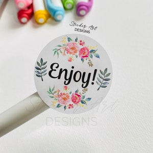 16 ENJOY Stickers, Happy Mail Labels, Packaging Stickers, THANK YOU ...