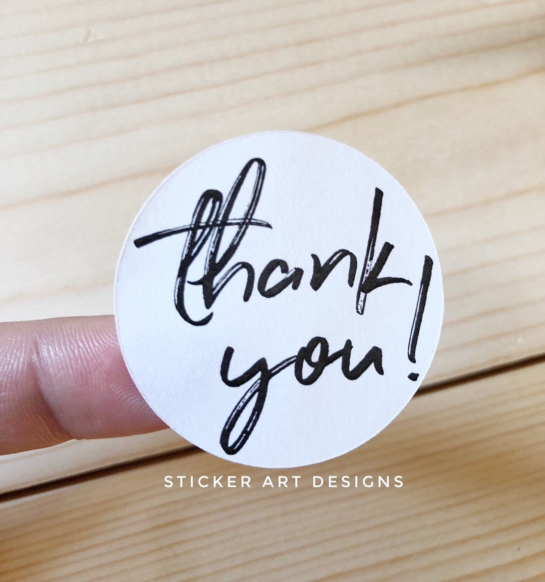 30 Thank You Stickers, Clear Stickers, Packaging Stickers, Glossy ...