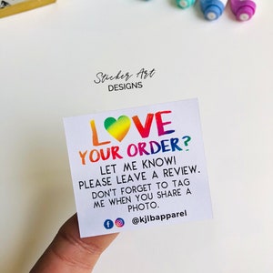 Review Business Labels, Rainbow Stickers, Small Business Stickers ...