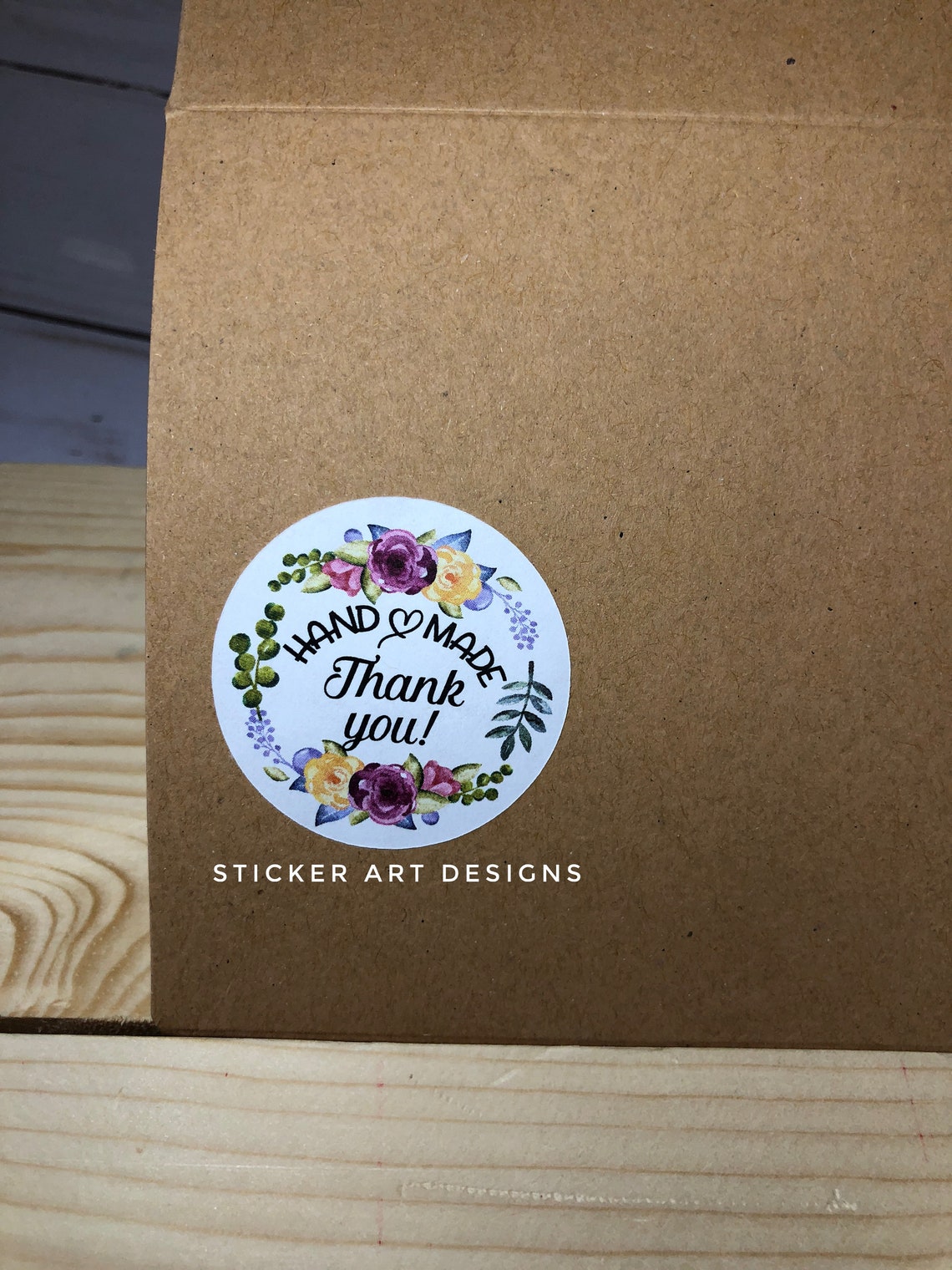 30 Handmade with Love Sticker Thank You Sticker HANDMADE | Etsy