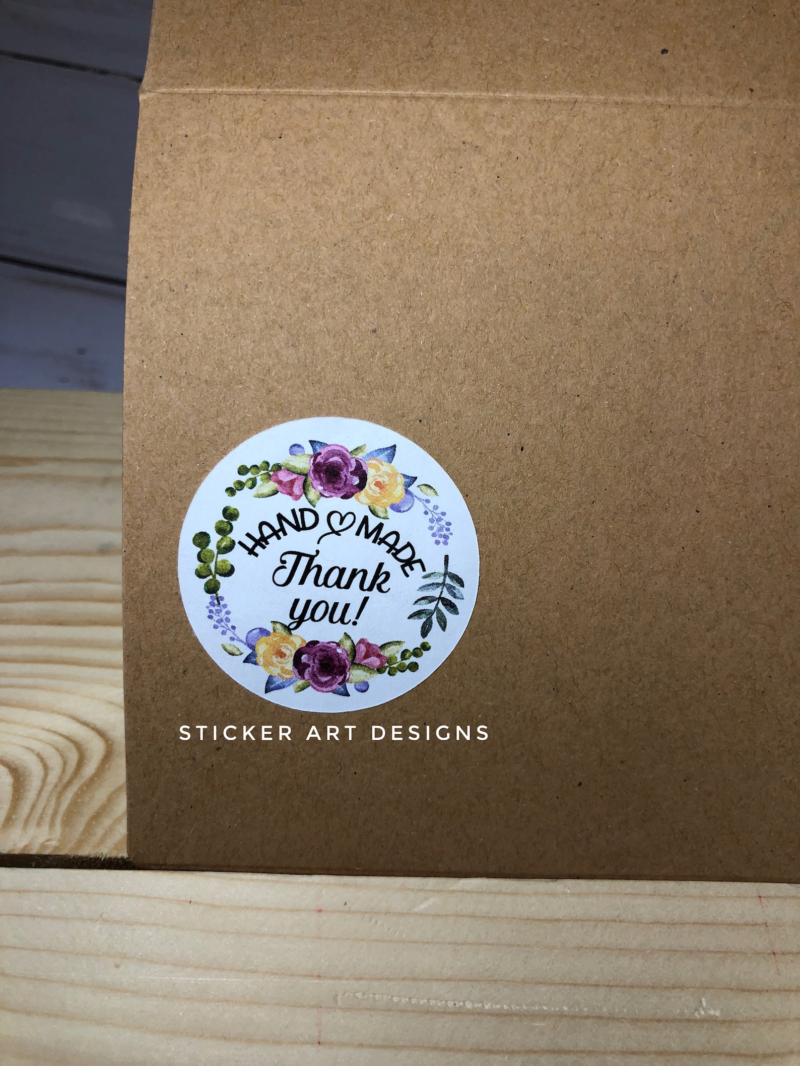 30 Handmade With Love Sticker Thank You Sticker HANDMADE - Etsy