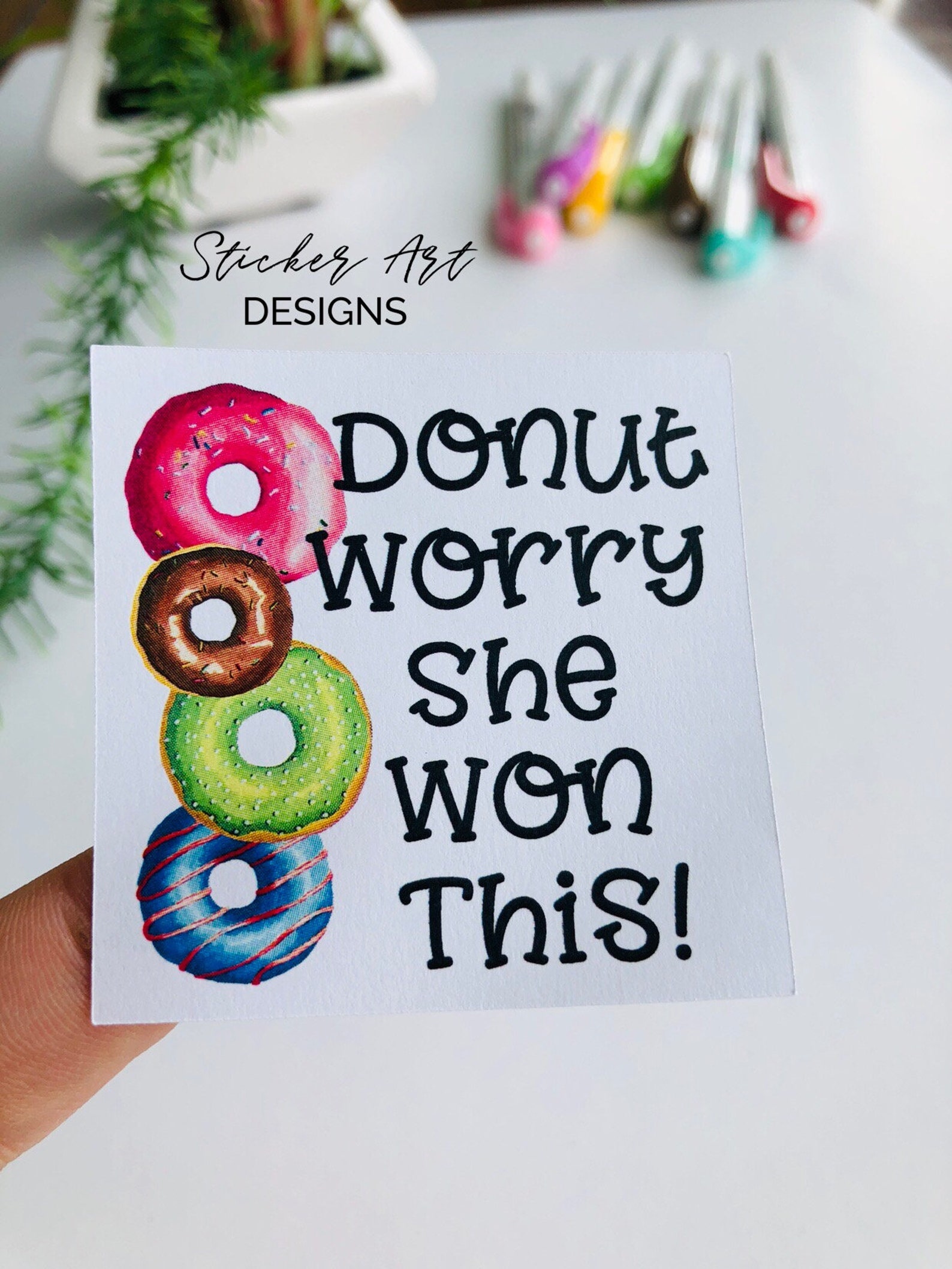 Happy Mail Label Donut Worry She Won This Stickers Funny - Etsy