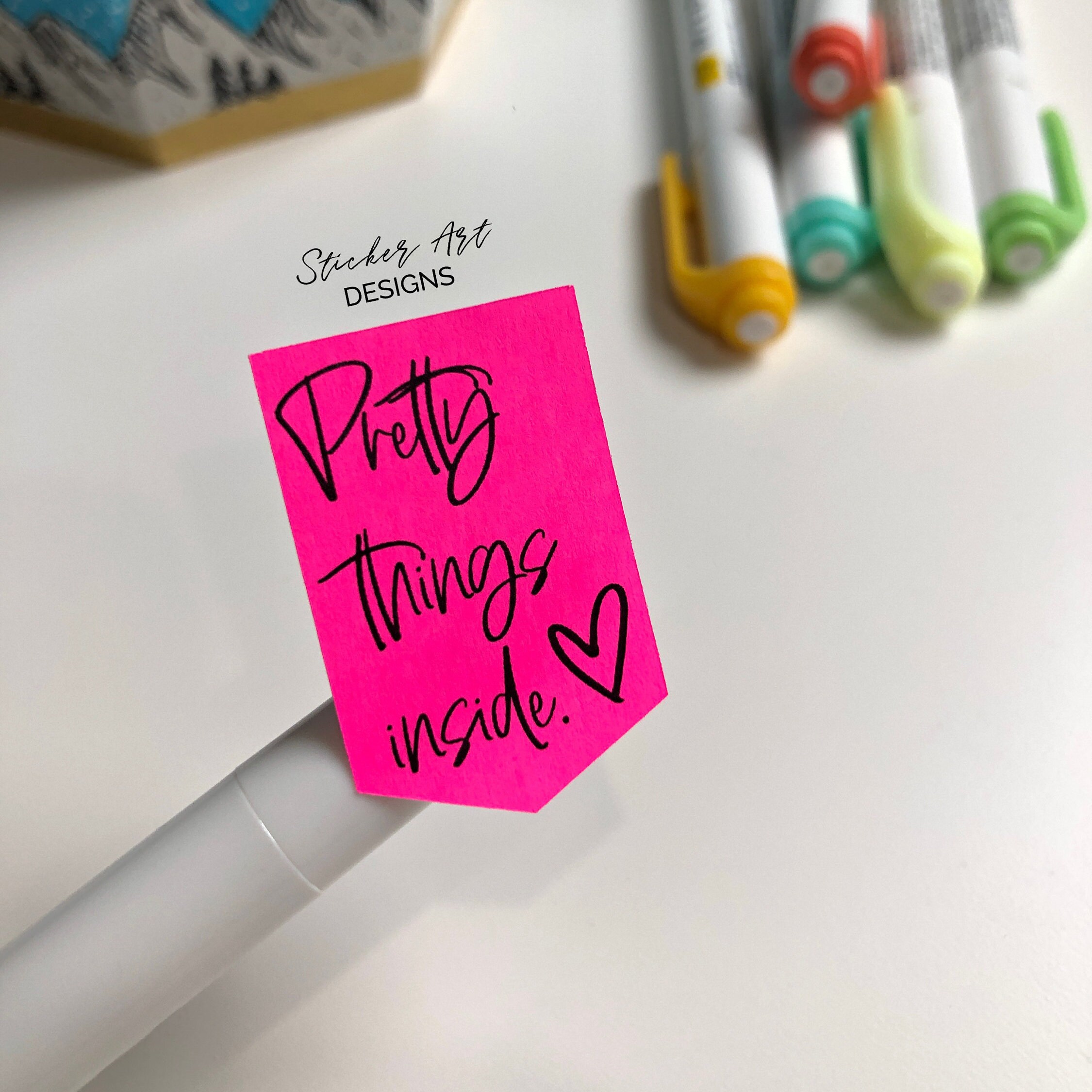 48 Pretty Things Inside Stickers Business Sticker Happy Mail | Etsy