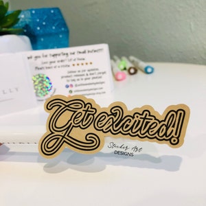 27 Get Excited Stickers Thank You Brown Labels Thank You - Etsy