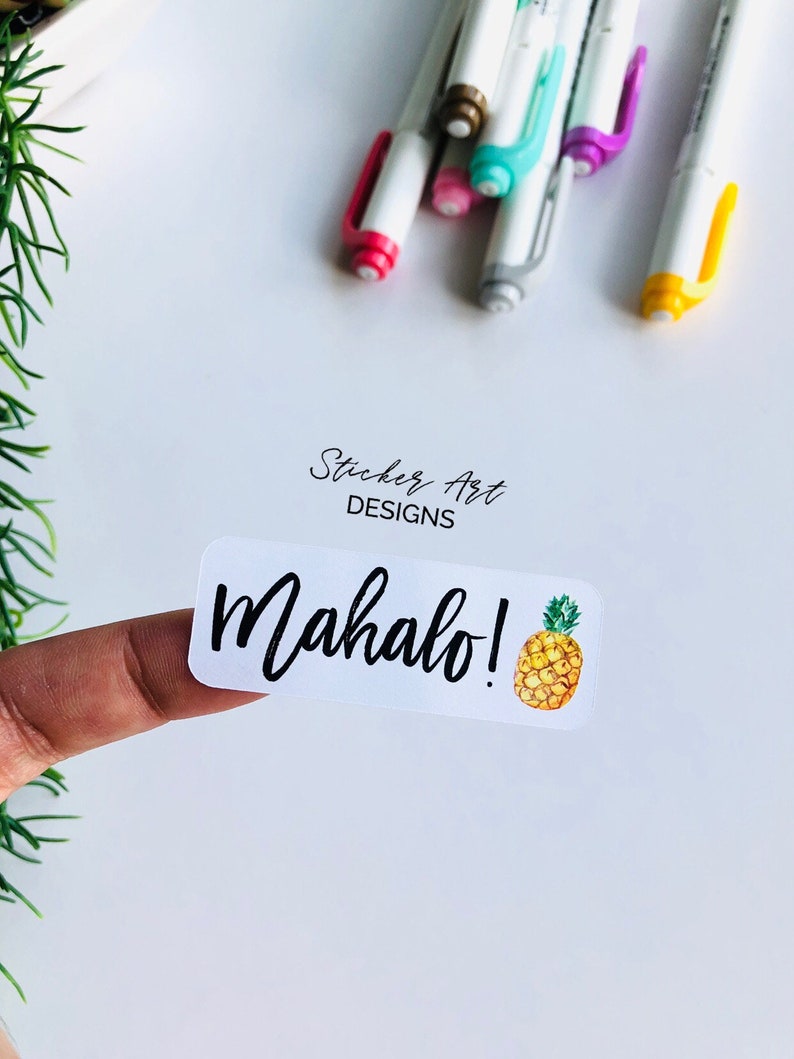 37 MAHALO Stickers Happy Mail Stickers Pineapple Stickers - Etsy