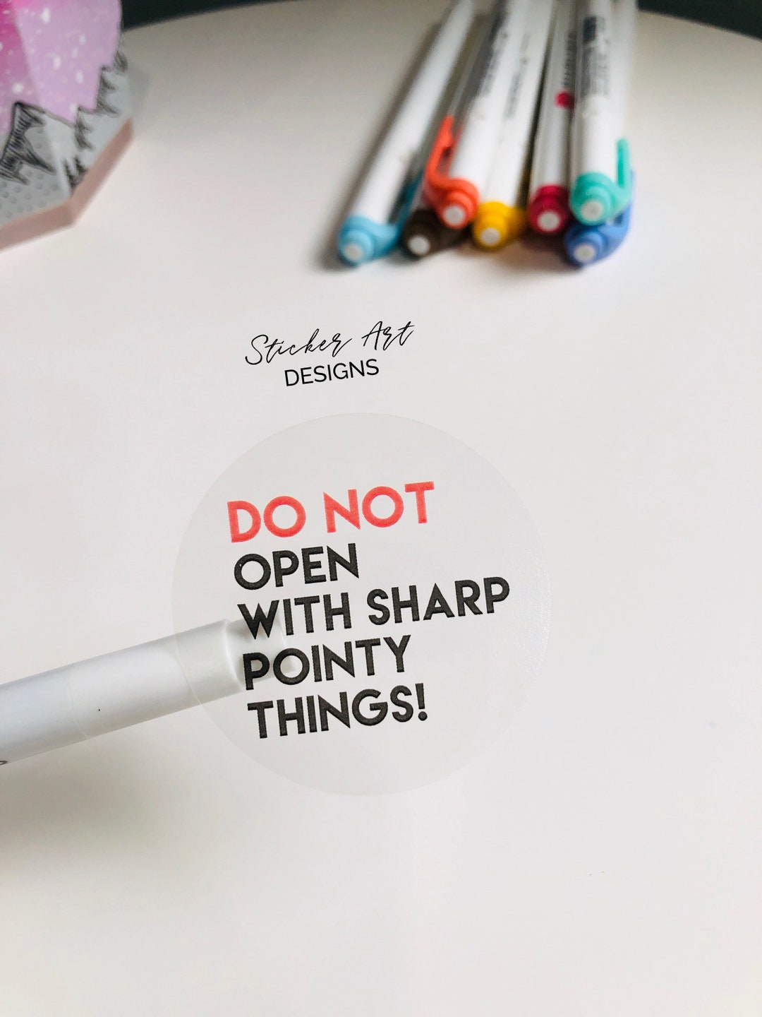 30 Do Not Open With Sharp Pointy Things Stickers, Fragile Stickers ...