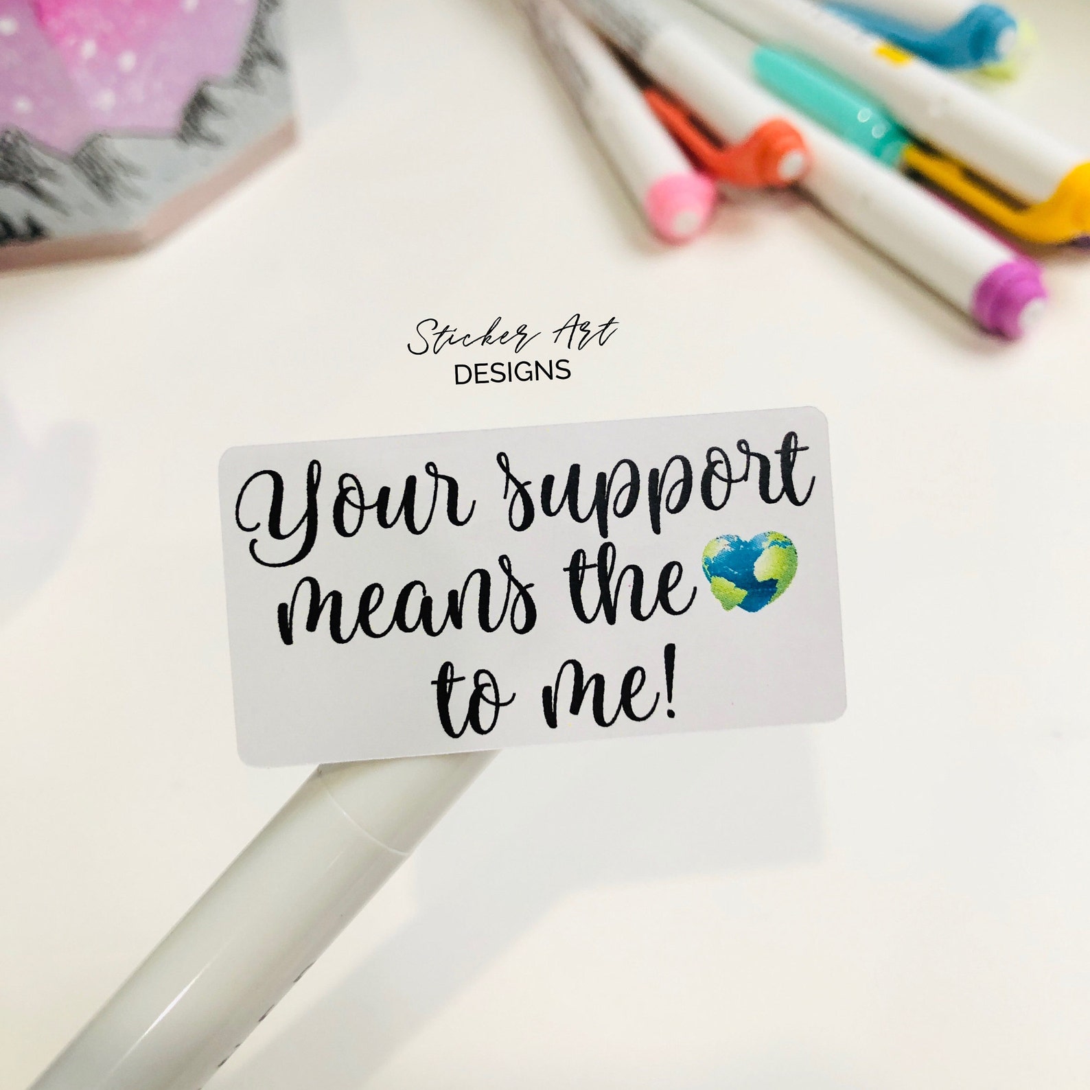 36 Your Support Means The World to me Thank You Stickers | Etsy