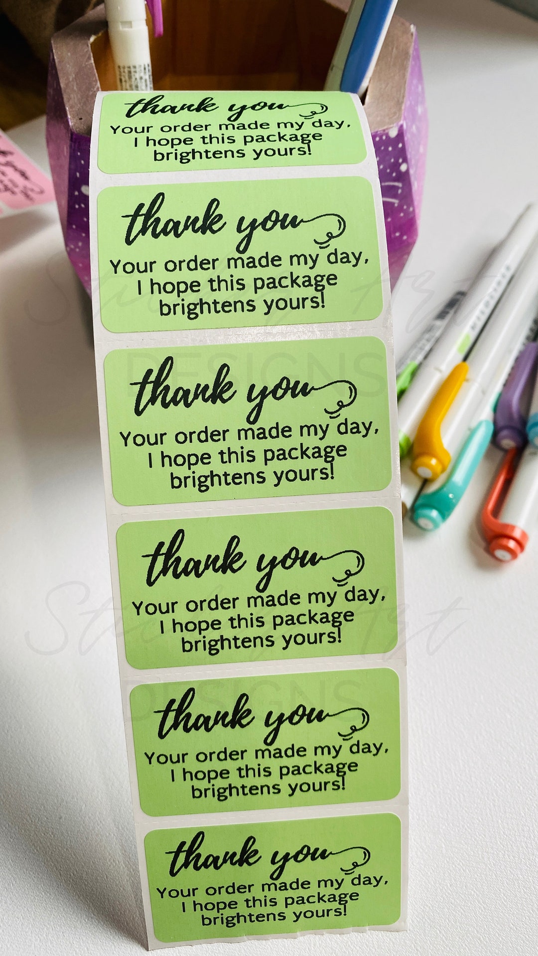Happy Mail Stickers, Thank You Labels, Colored Business Stickers ...