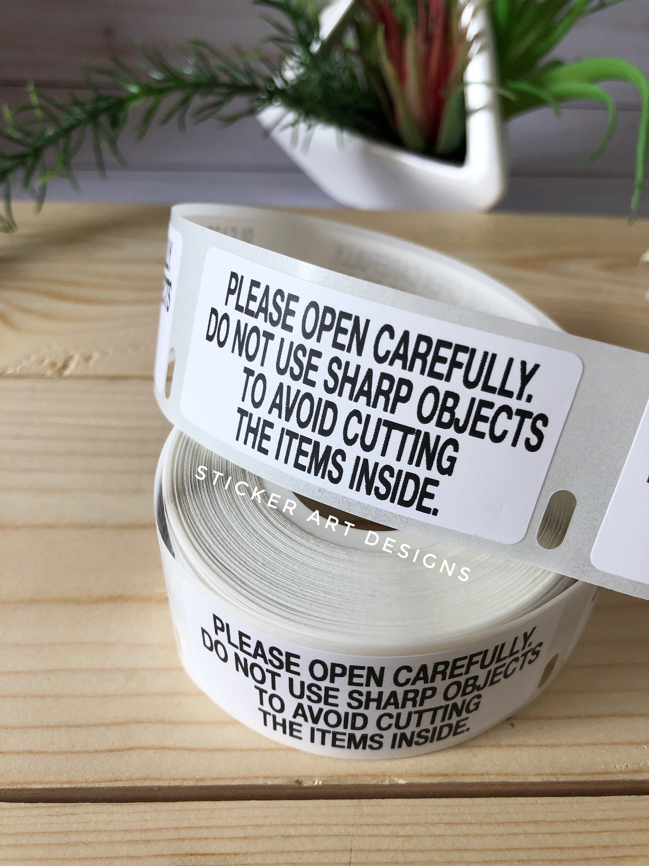 Please Open Carefully Stickers Business Labels Custom Logo - Etsy