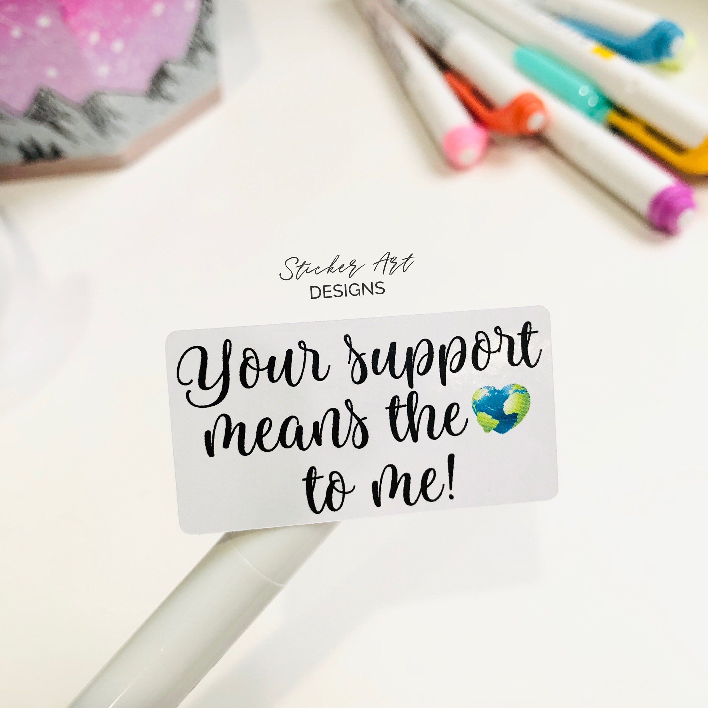 36 Your Support Means The World to me Thank You Stickers | Etsy