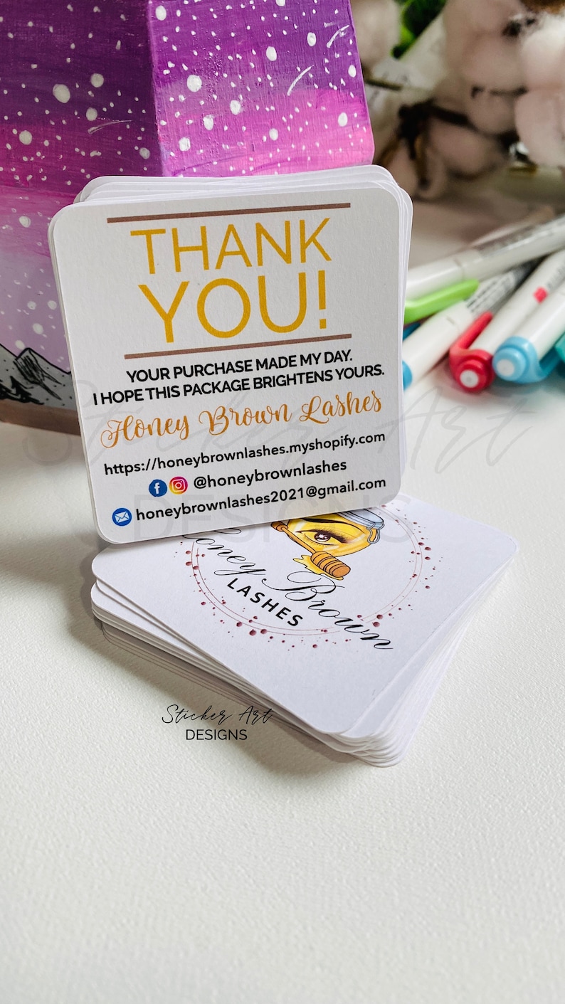 Custom Logo Thank You Business Cards: Small Business Marketing - Etsy