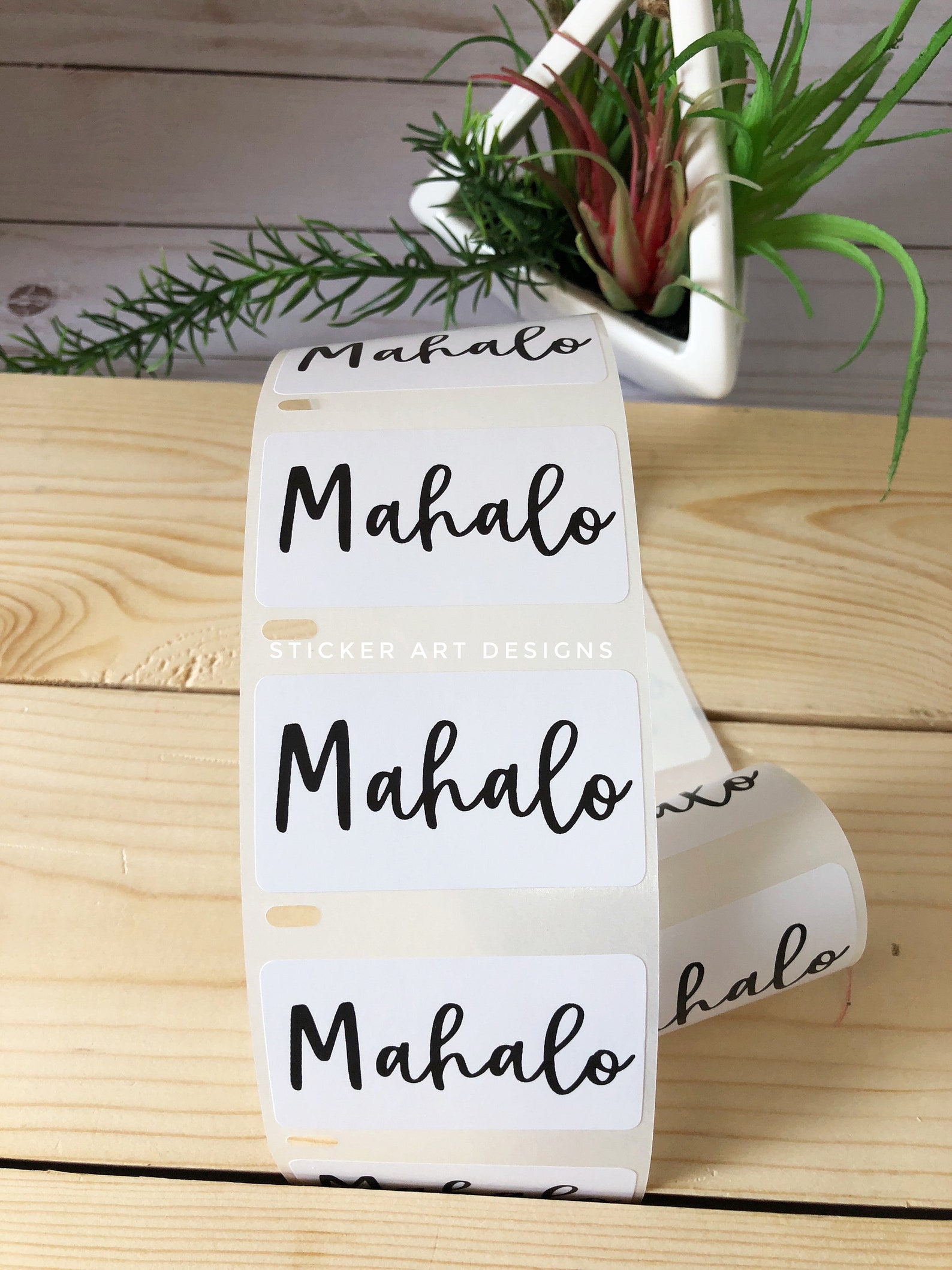 Mahalo Stickers Thank You Stickers Business Stickers Custom | Etsy