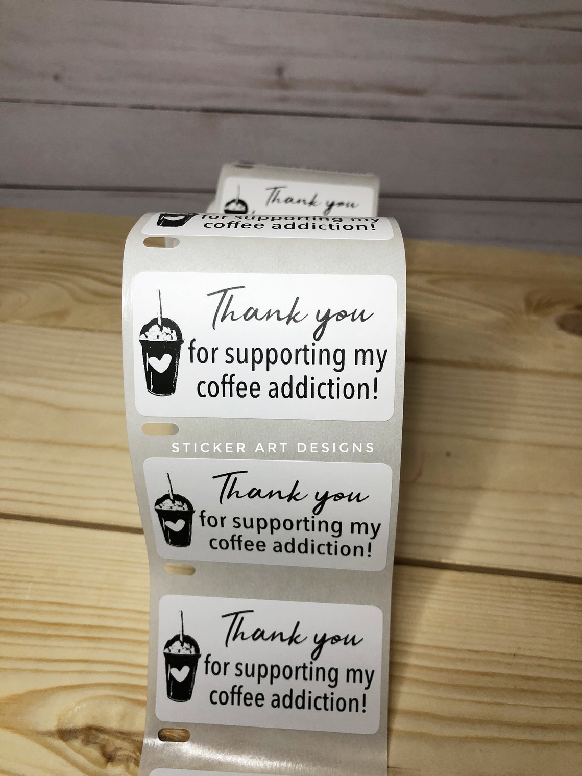 Coffee Addiction Thank You Stickers, Funny Business Packaging - Etsy