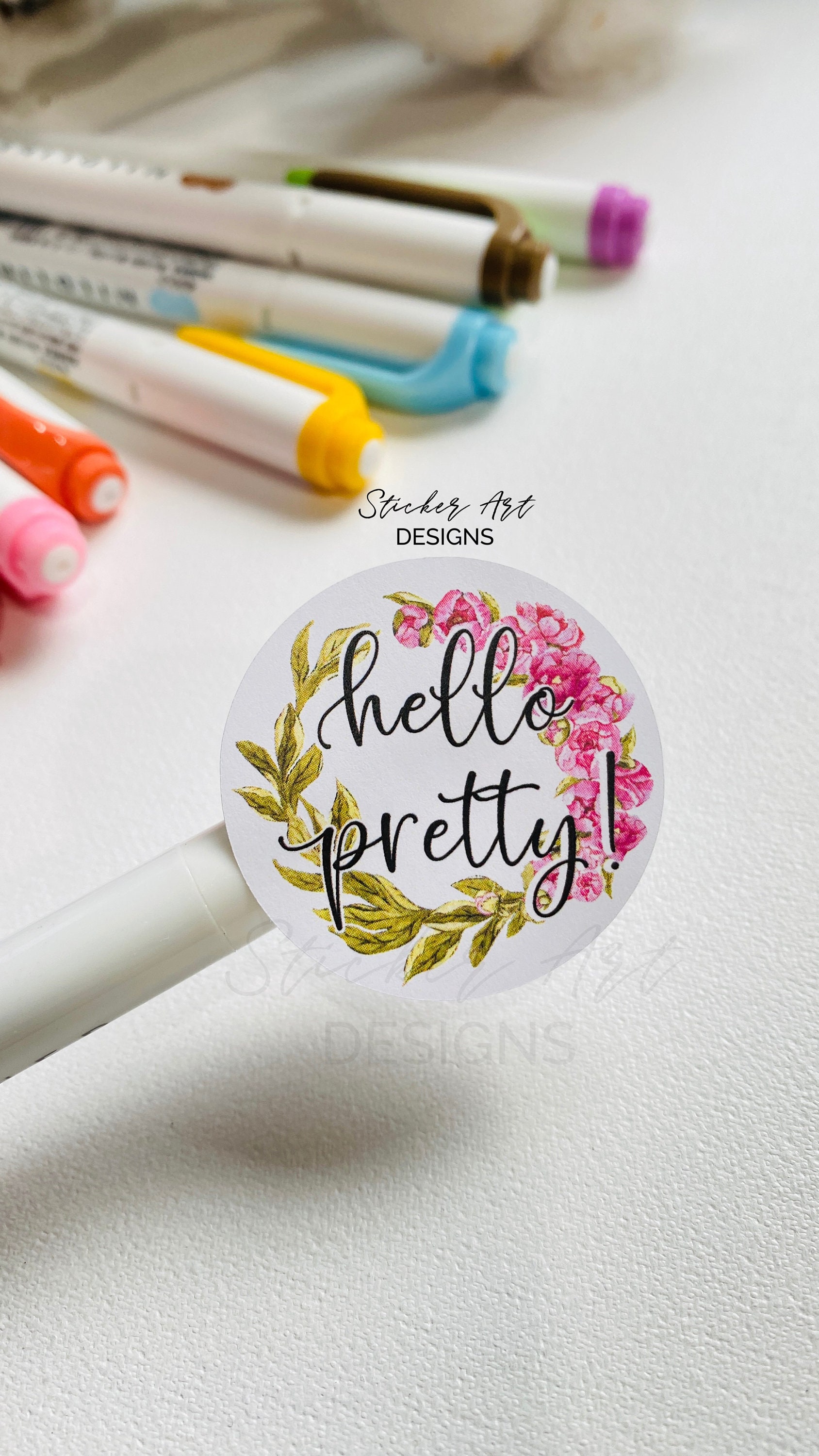 16 Hello Pretty Stickers Nail Mail Stickers Happy Mail - Etsy