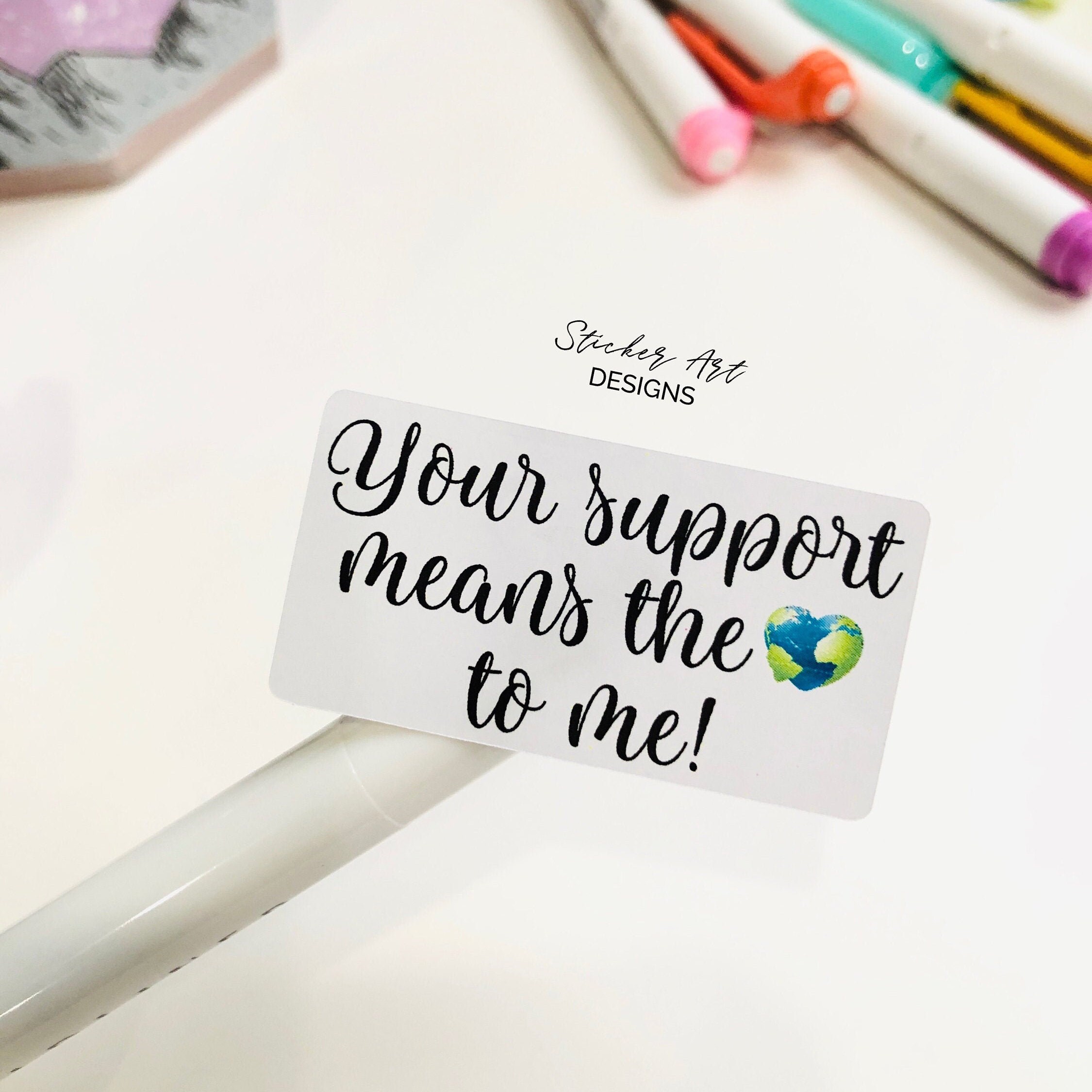36 Your Support Means The World to me Thank You Stickers | Etsy