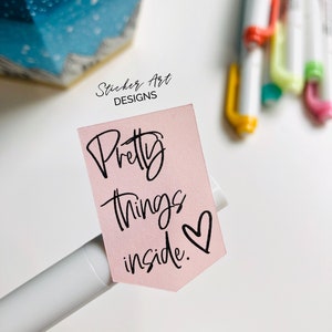 48 Pink Custom Stickers, Pretty Things Inside Stickers, Business ...
