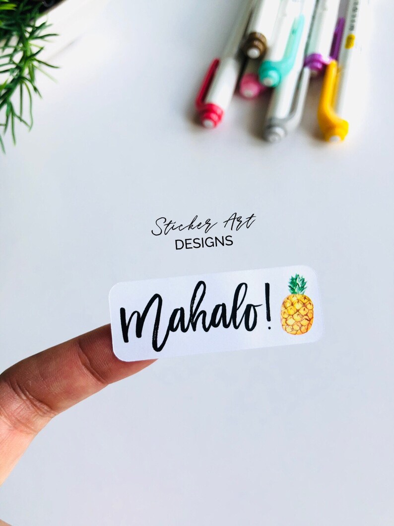37 MAHALO! Stickers, Happy Mail Stickers, Pineapple Stickers, Packaging ...