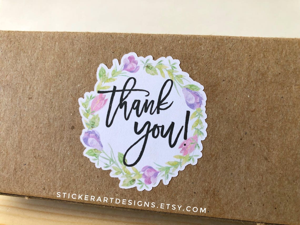 30 Thank you packaging stickers Matte Glossy THANK YOU | Etsy