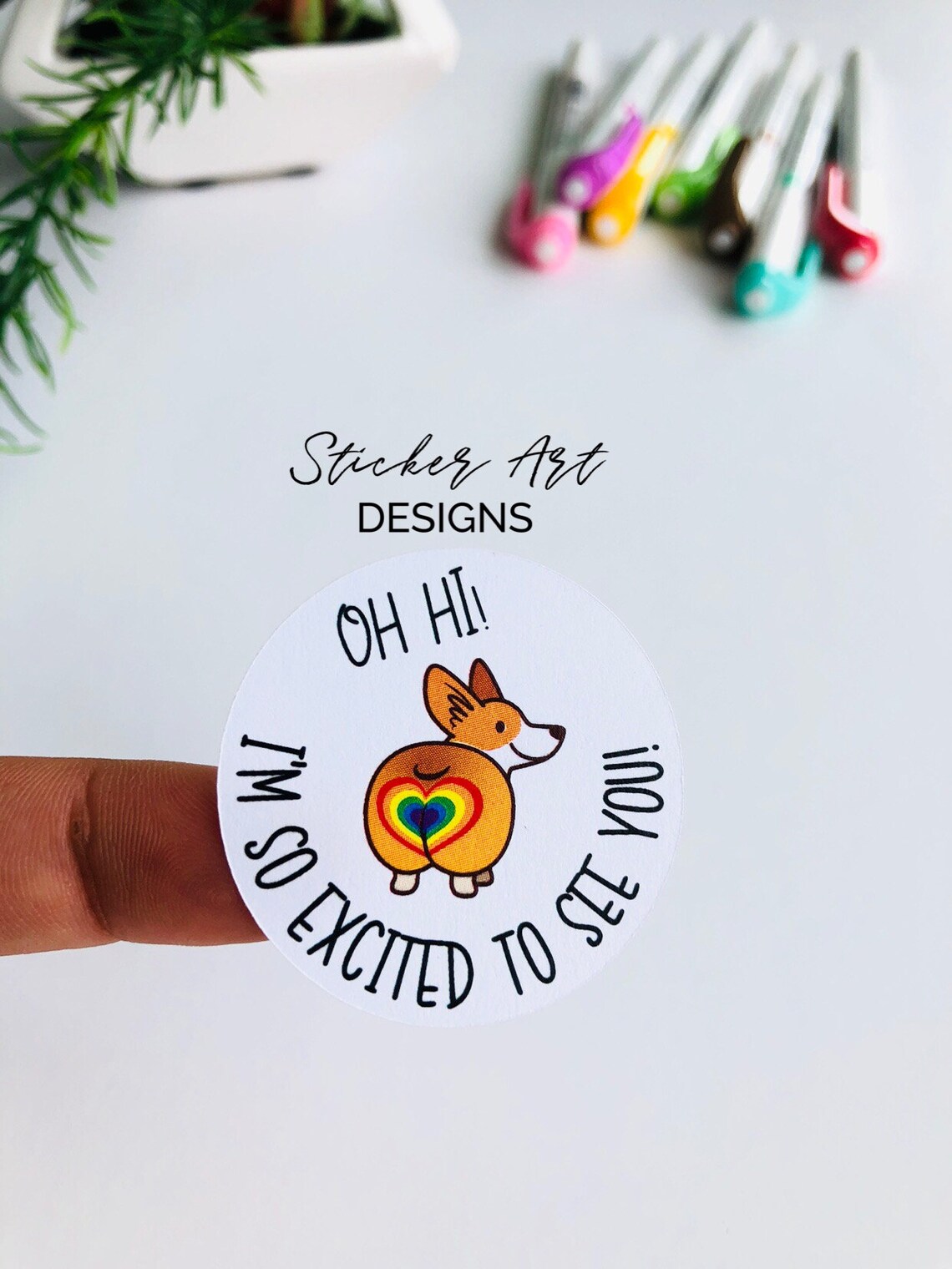 30 Funny Corgi Stickers Rainbow Heart Stickers Happy Mail - Etsy