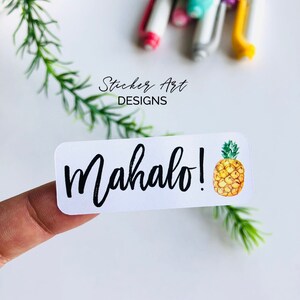37 MAHALO! Stickers, Happy Mail Stickers, Pineapple Stickers, Packaging ...