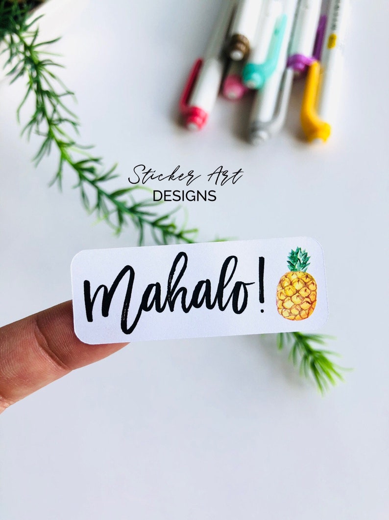 37 MAHALO! Stickers, Happy Mail Stickers, Pineapple Stickers, Packaging ...