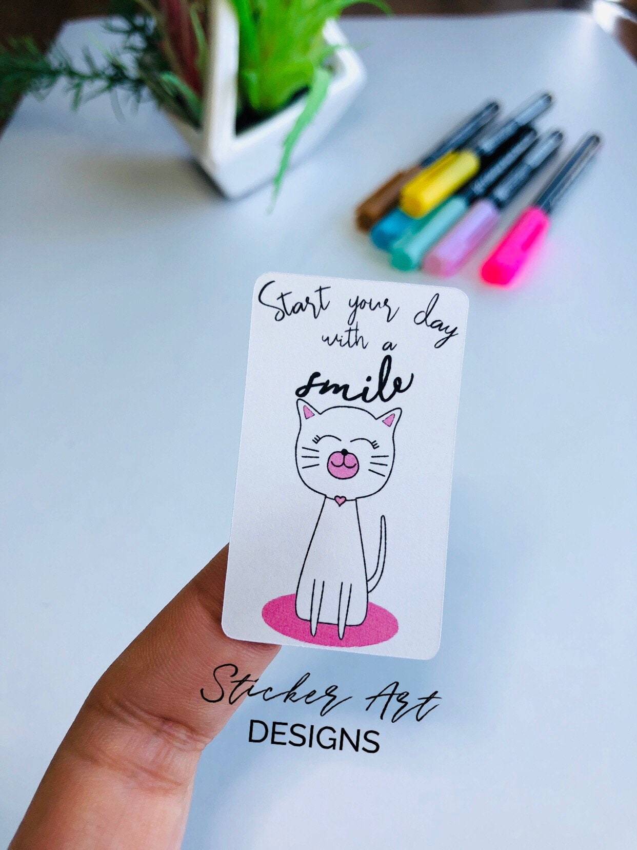 Start Your Day With a Smile Stickers Birthday Stickers Happy | Etsy