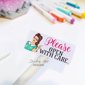 35 Please Open With Care Stickers, Happy Mail Label, Funny Stickers ...