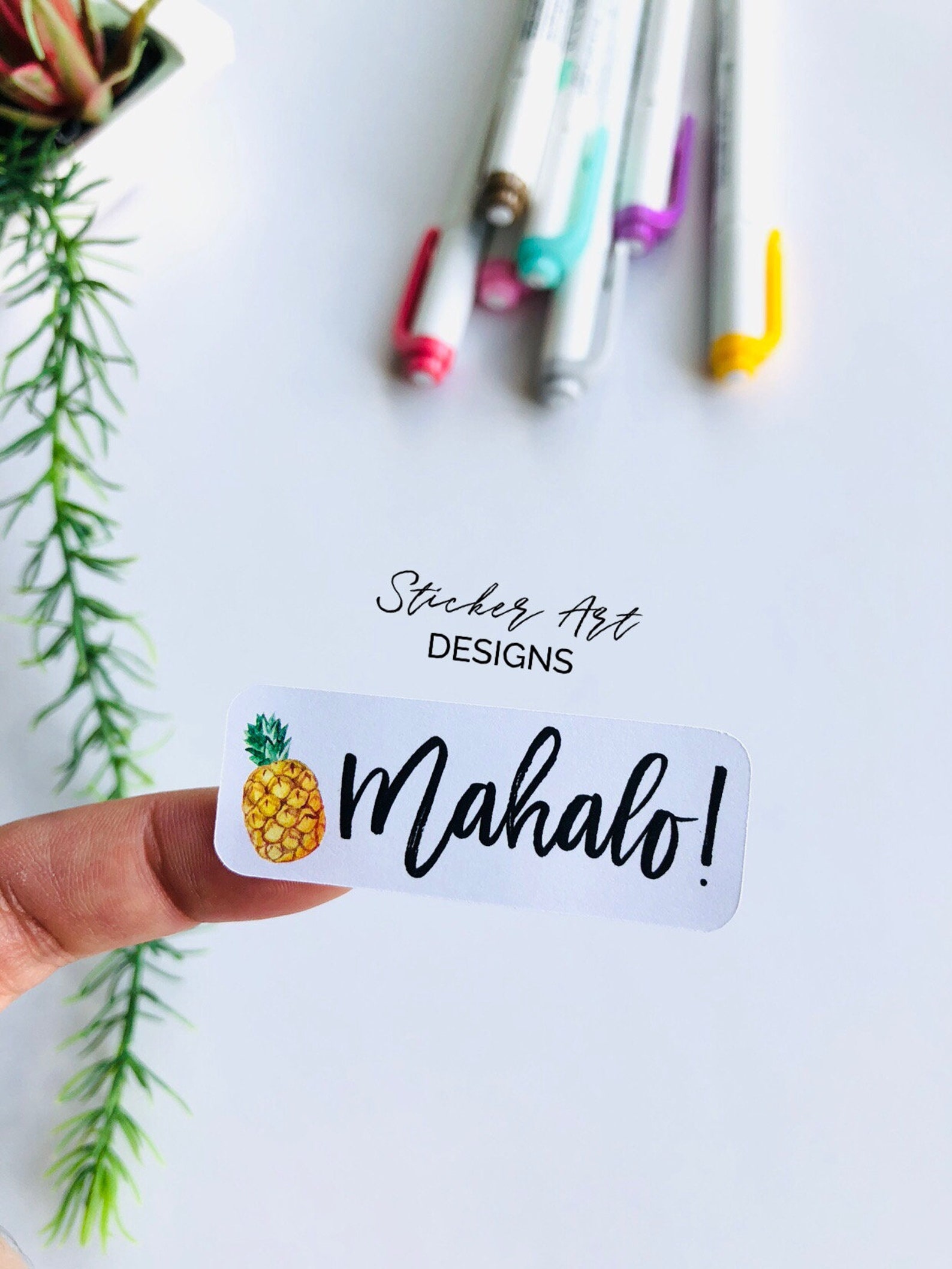 37 Pineapple MAHALO Stickers Happy Mail Stickers Pineapple | Etsy