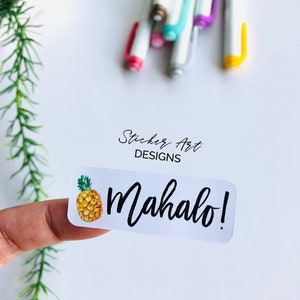 37 Pineapple MAHALO Stickers, Happy Mail Stickers, Pineapple, Packaging ...