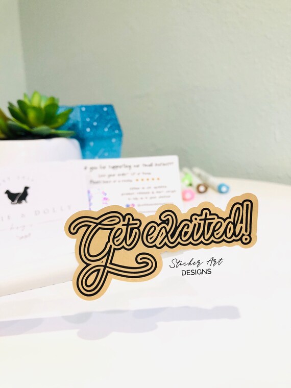 27 Get Excited Stickers Thank You Brown Labels Thank You - Etsy