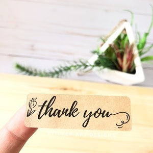 43 Thank You Stickers Small Business Brown Kraft Stickers - Etsy