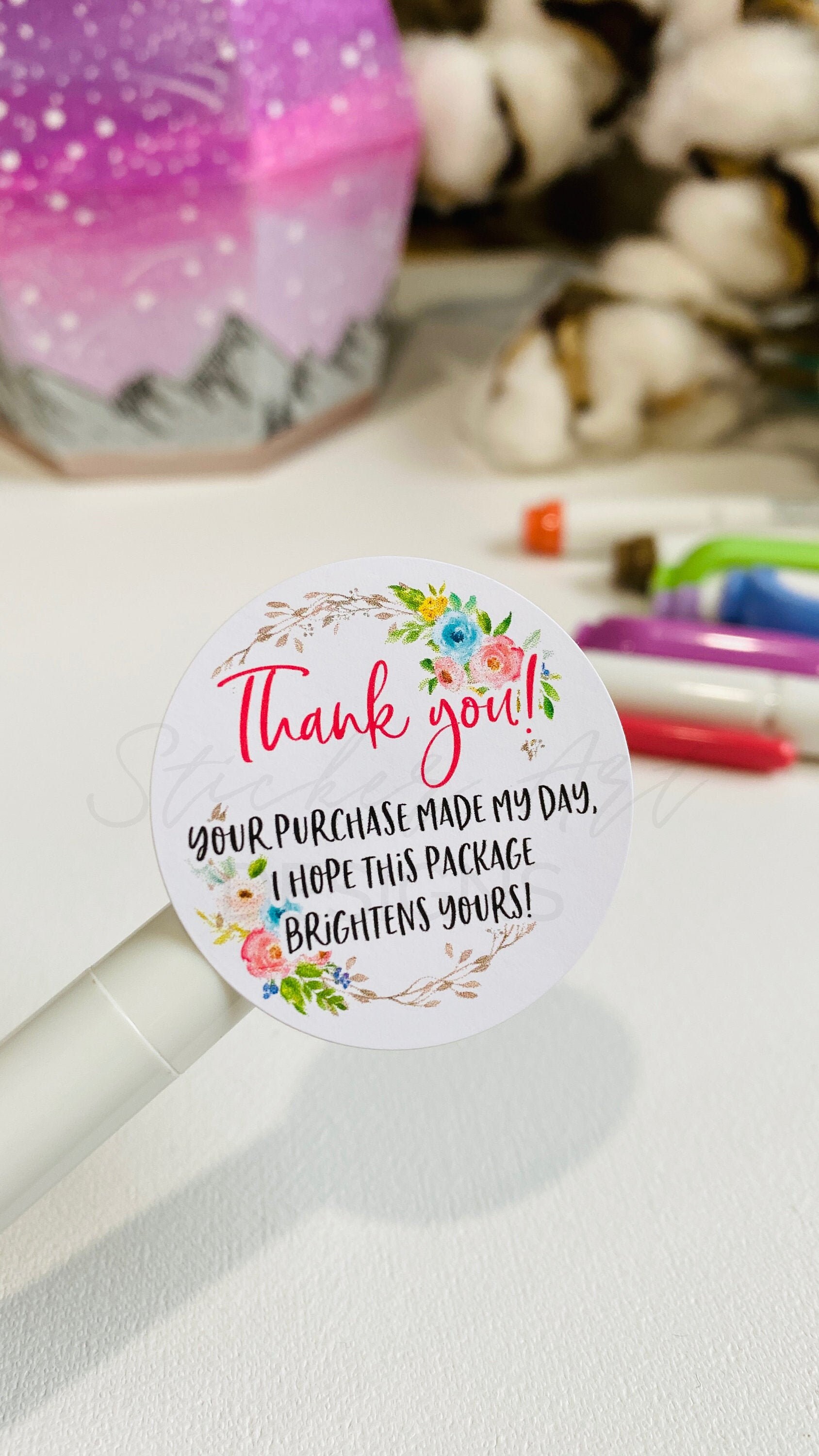 16 Thank You Stickers Your Purchase Made My Day Stickers She | Etsy