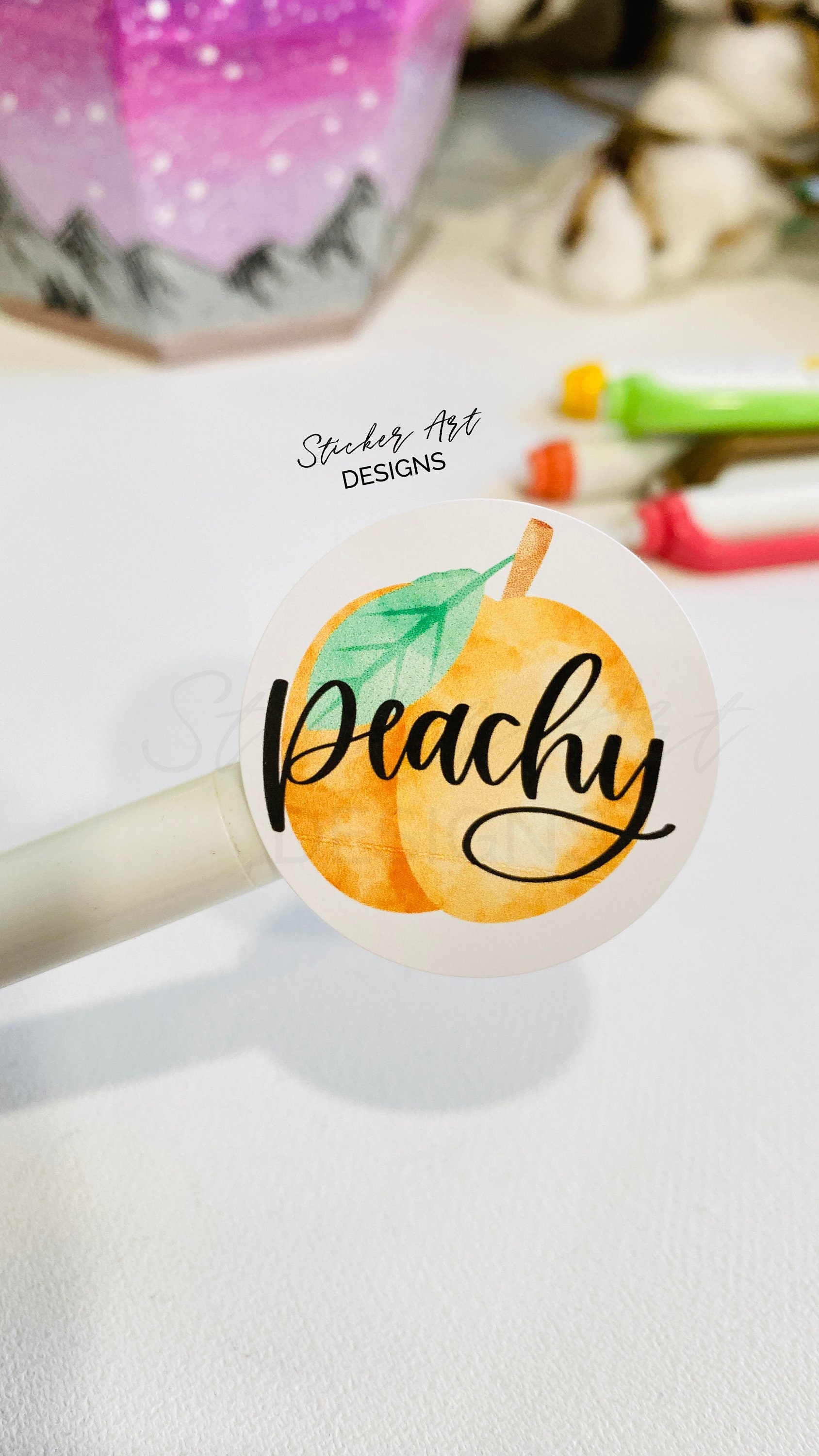 16 PEACHY Stickers, Georgia Peach Labels, Happy Mail Labels, Packaging ...