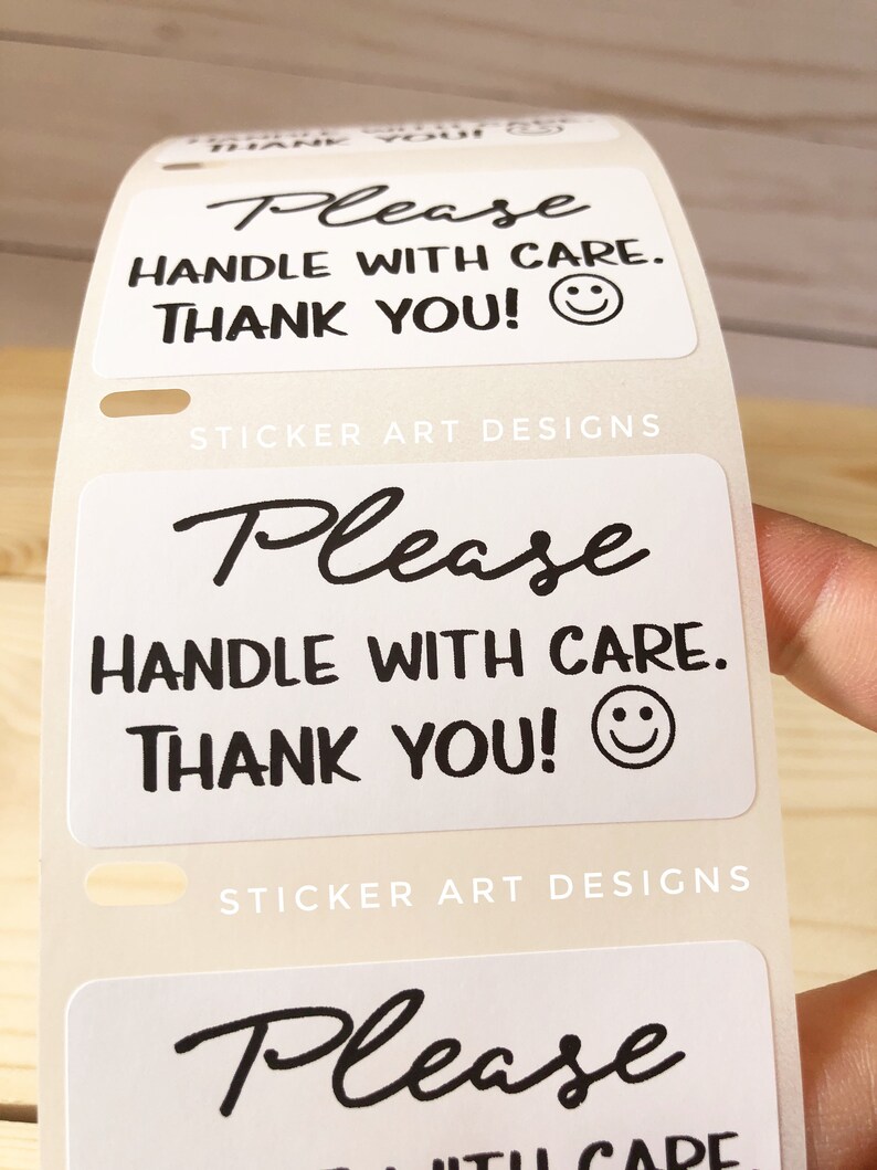 Please HANDLE WITH CARE Stickers Thank You Stickers | Etsy