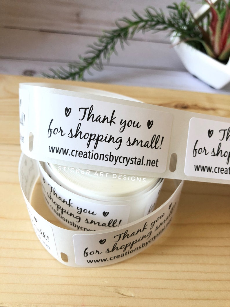 100/200/300 1" Thank You for Shopping Small Stickers, Custom Labels ...