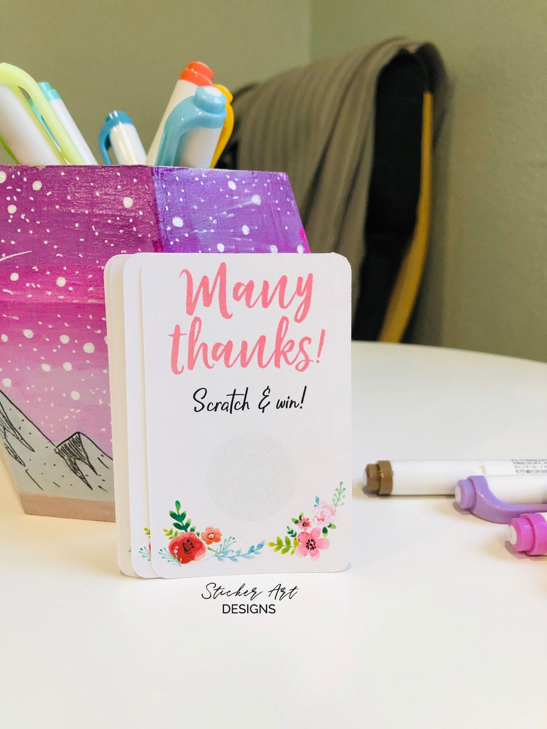 Thank You Cards Color Street Business Cards Scratch off | Etsy