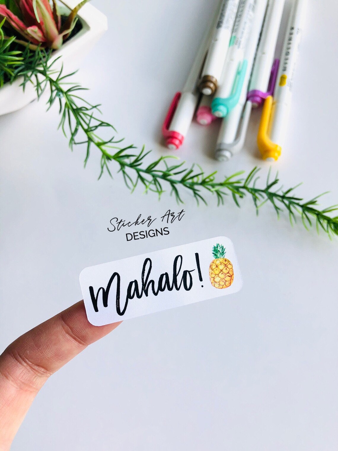 37 MAHALO Stickers Happy Mail Stickers Pineapple Stickers | Etsy