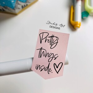 48 Pink Custom Stickers, Pretty Things Inside Stickers, Business ...