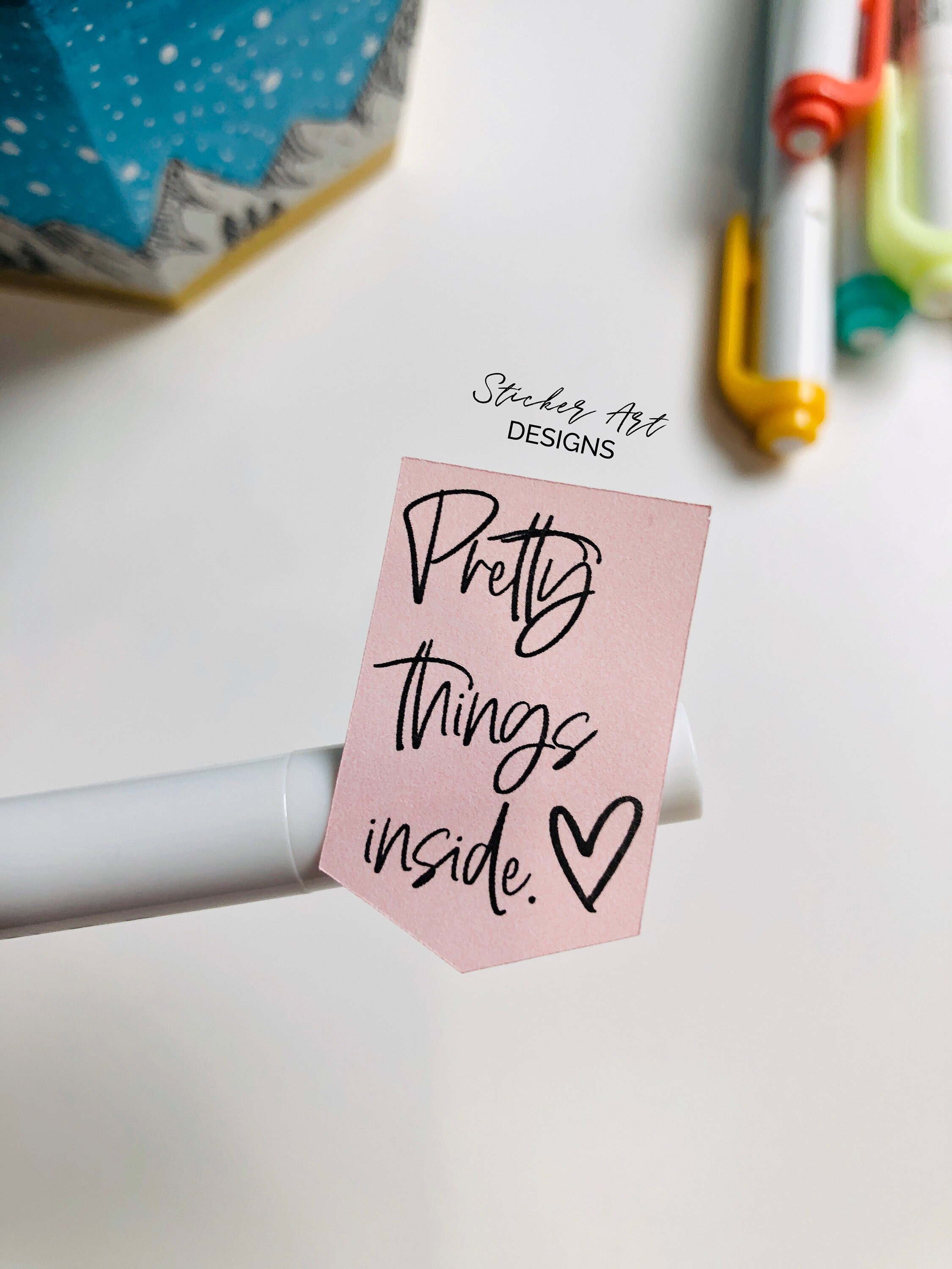 48 Pink Custom Stickers Pretty things inside Stickers | Etsy