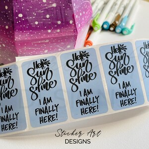 Hello Sunshine Stickers, Happy Mail Labels, Business Packaging Stickers ...