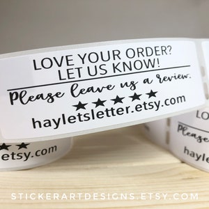 Leave Us a Review Stickers, Etsy Review Reminder, Etsy Review Stickers ...