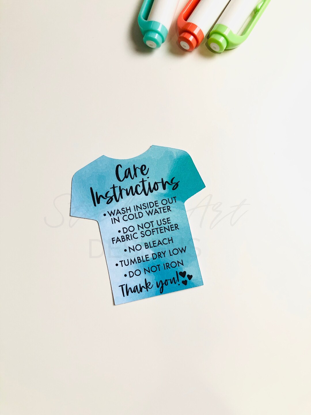 Sublimation Shirt Care, Custom T-shirt Supplies, T-shirt Care Cards ...