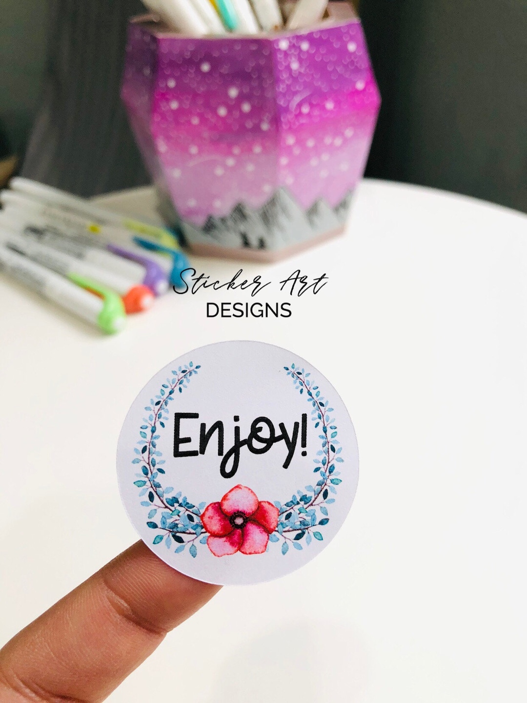 16 Enjoy! Stickers, Happy Mail Stickers, Small Business Stickers ...